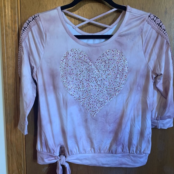 Beautees | Tops | Beautees Heart Tie Bling Top 92 | Poshmark